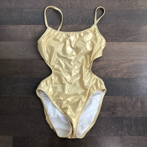 Ocean Avenue by VM Sport | Swim | Nwot Sexy Metallic Gold Onepiece ...